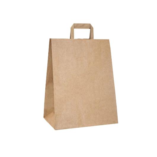 ΤΣΑΝΤΑ ΧΑΡΤΙΝΗ ΠΛΑΚΕ ΚΑΦΕ "LUNCH BASKET" 250ΤΕΜ (28X17X29cm)