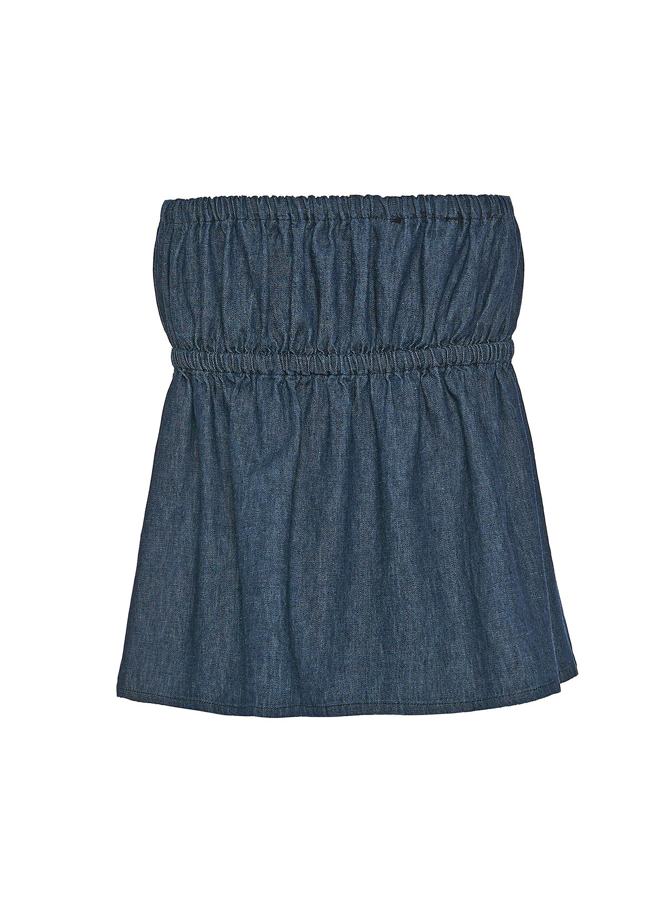 Dark Blue strapless Denim Top Milla